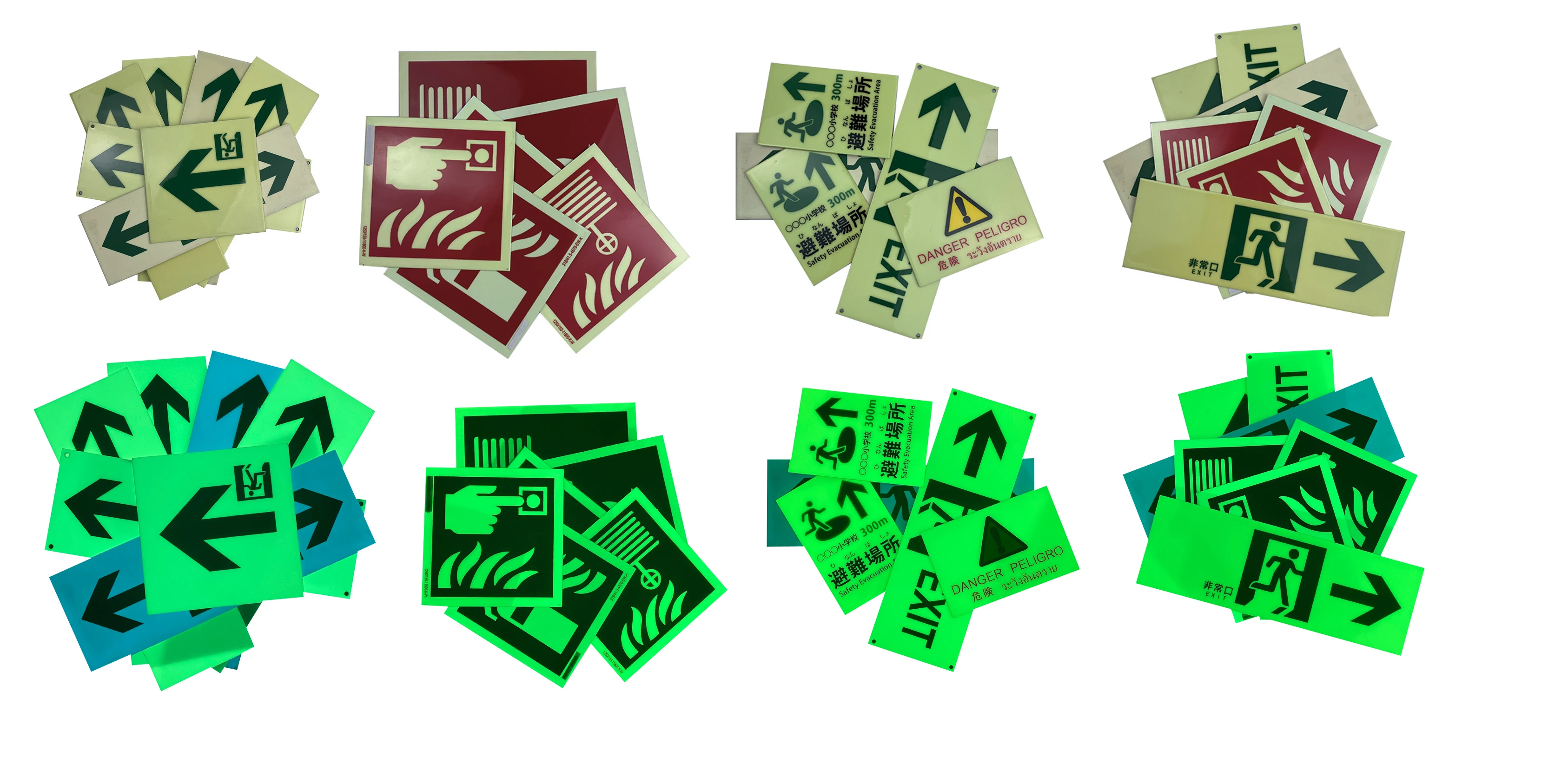 Photoluminescent Emergency Exit Sign Glow in the Dark Evacuation Exit ...