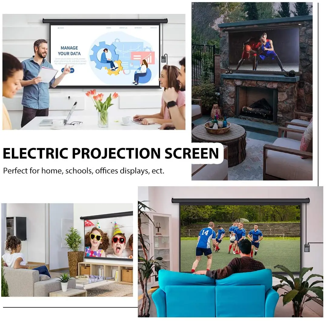 Movie Electronic Projector Screen 120 Inch With Remote Control ...