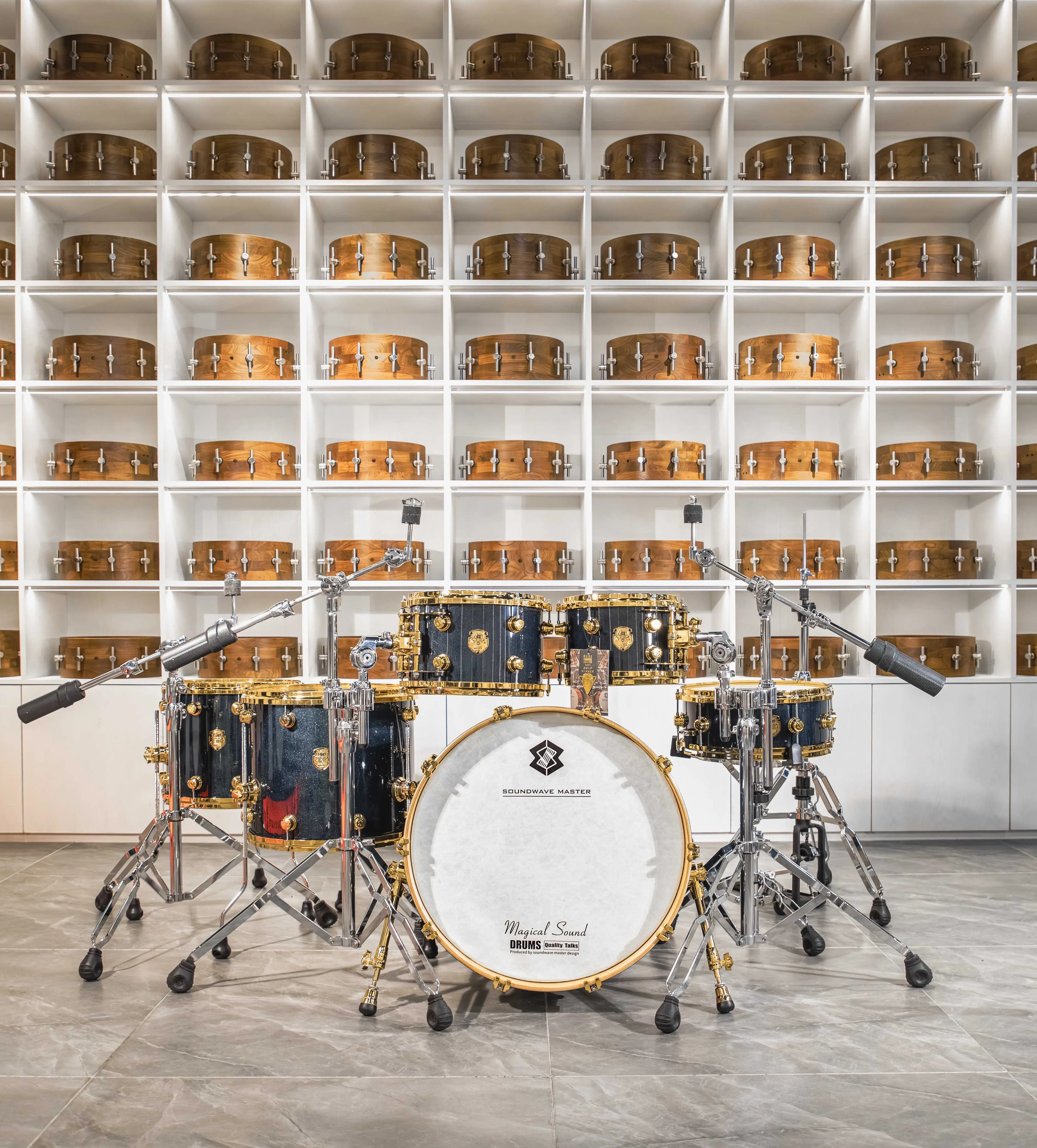 Soundwave Master Drum Set - Gold-Plated Mechanical Maze