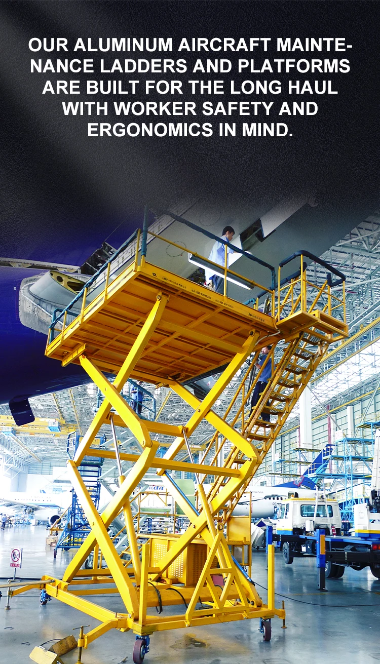 Large Moveable Aluminum Ladder Maintenance Platform Aircraft Docking ...
