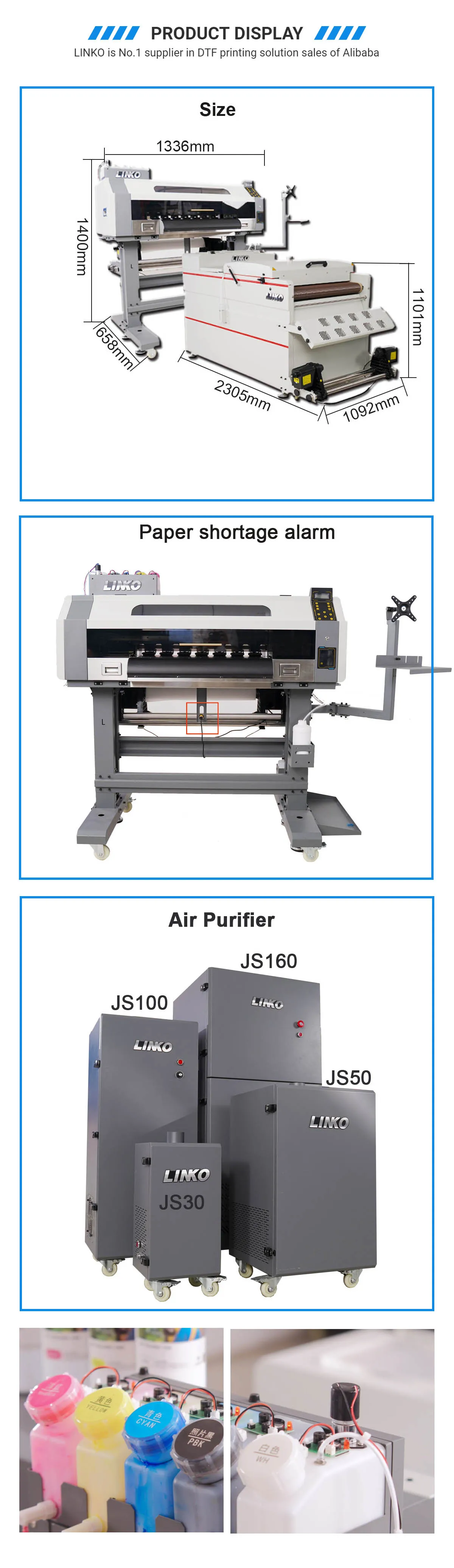 60cm Dual Head I3200 A1 Dtf Printer Dtf Inkjet Printer T Shirt Cloth ...