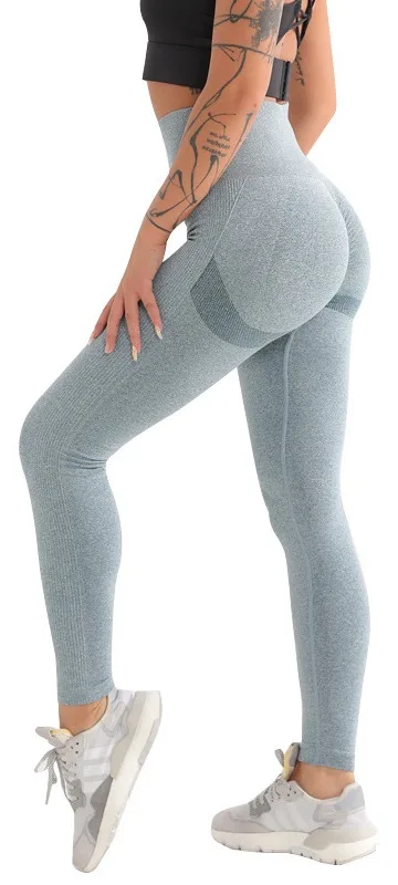 Hot Style Seamless Knitted High Stretchy Yoga Set Two Pieces Slimming ...