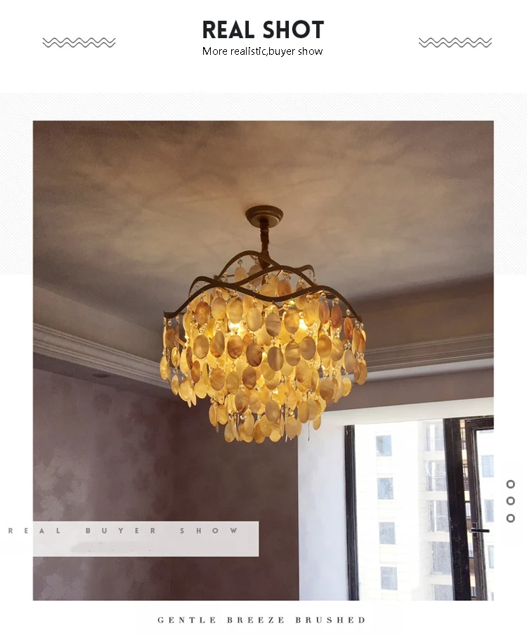 Modern White Capiz Seashell Pendant Lamp Light Bedroom Ac90-260v Metal ...
