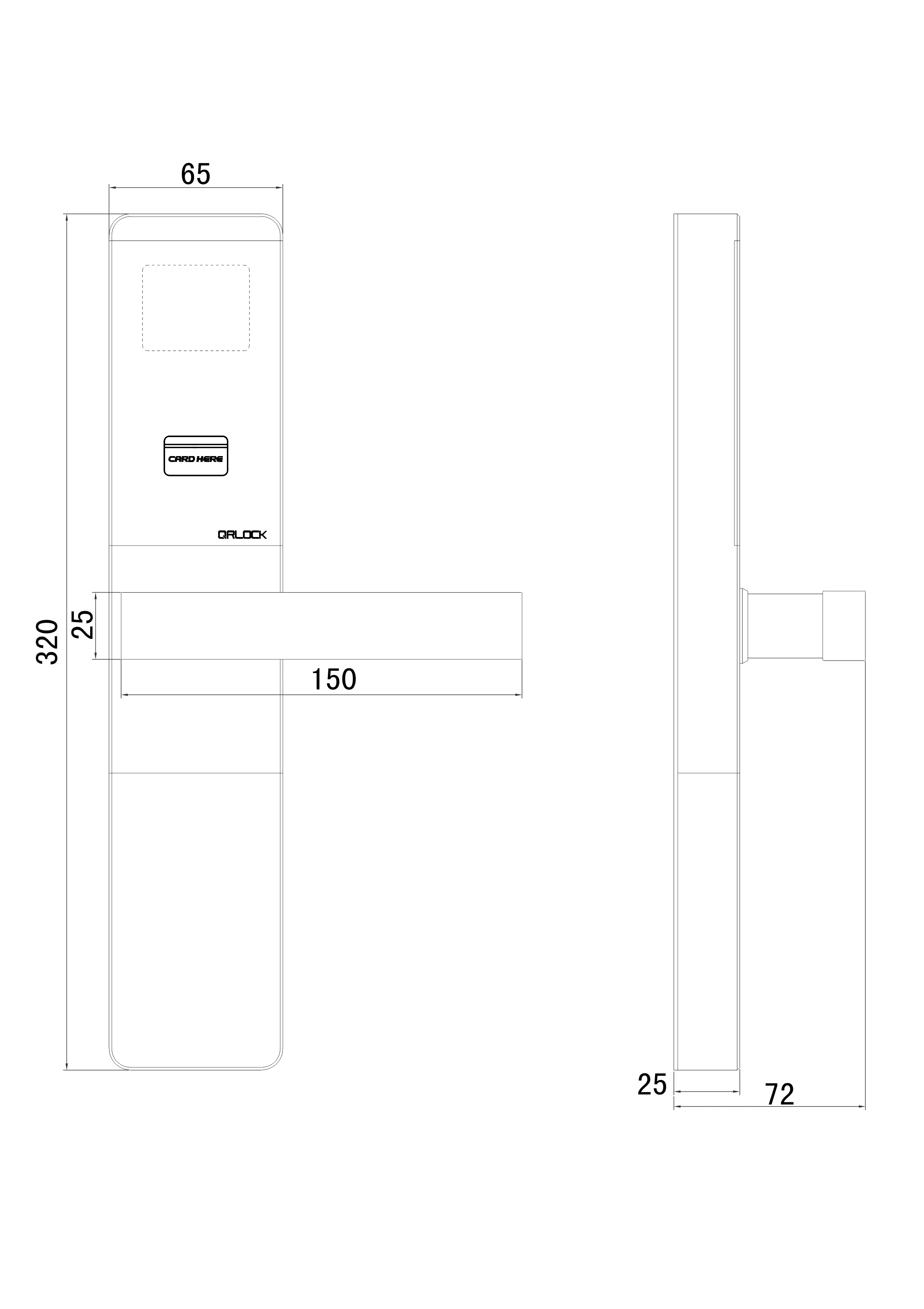 Smart Handle Lock for Sliding Door - QR Code & Hook Lock Core