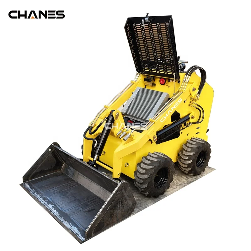 Wheeled Mini Skid Steer Loader Mini Wheel Loader With 23hp Epa Petrol ...