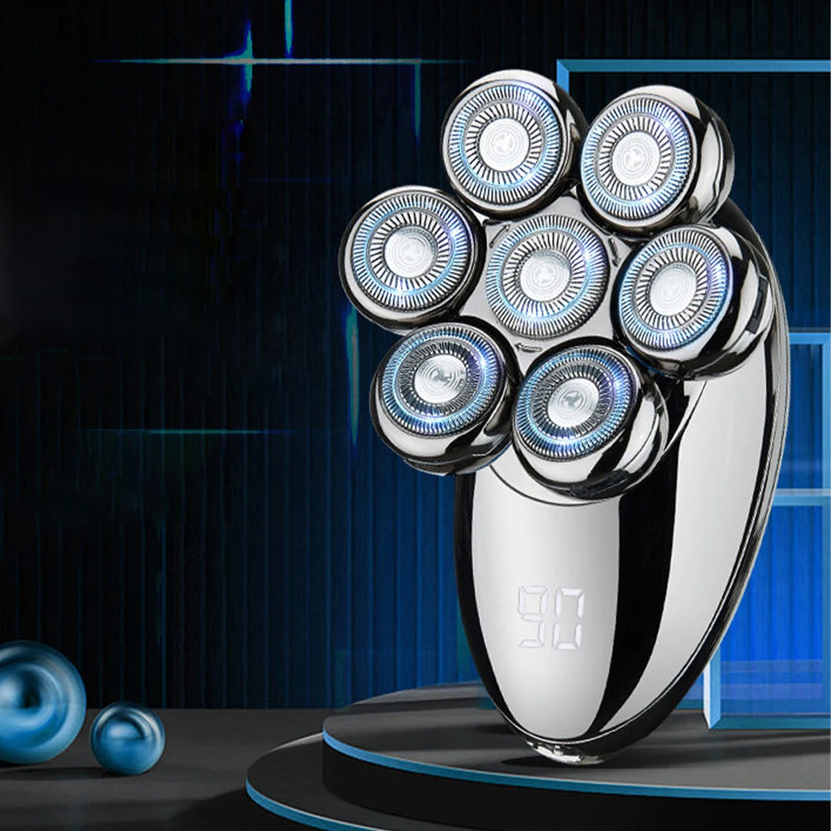 7D Multifunctional Bald Men Head Shaver Electric Rechargeable ...