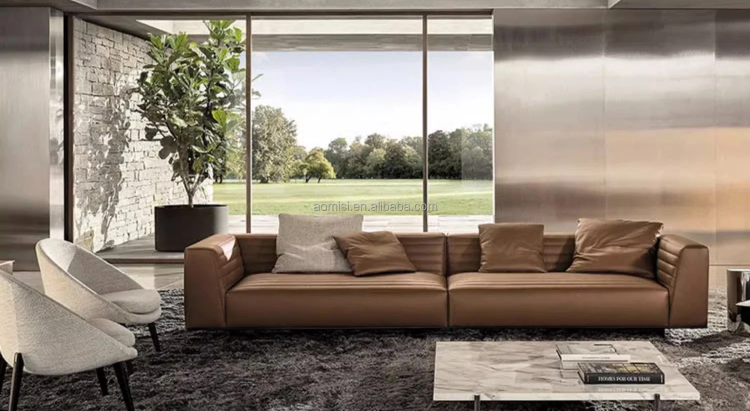 Aomisi Casa Luxury Designer Couch 3 Seater Leather Couches Nordic ...