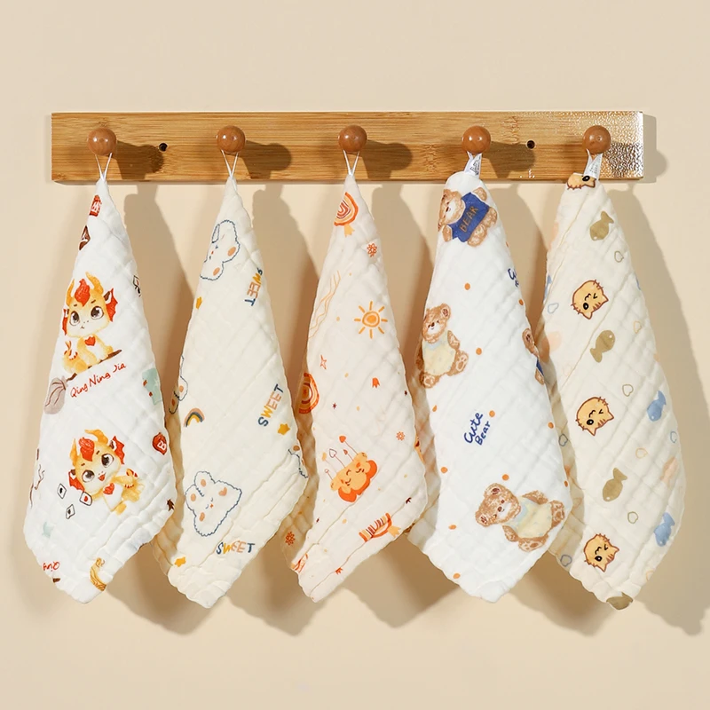 Newborn Muslin Wash Cloths For Baby 6 Layer 100% Cotton Kids Towels ...
