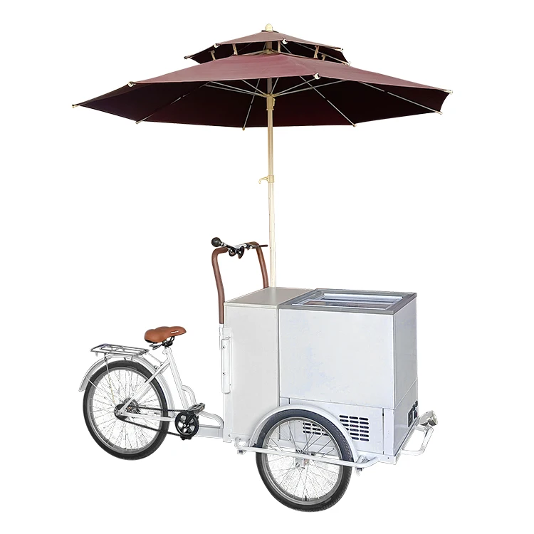 Commercial Ice Cream Cart Cooler Tricycle Freezer Bicycle