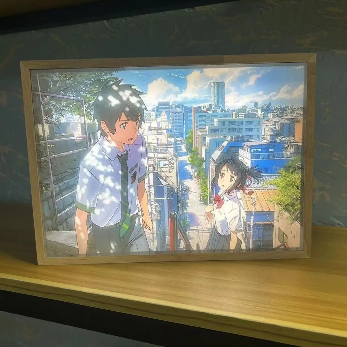 Light Up Painting Anime Character Wood Frame Poster Led Strips Shadow ...