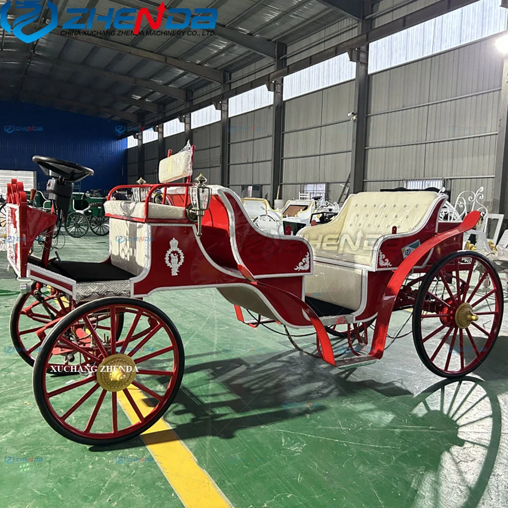 Electric Retro Double-row Sightseeing Carriage Customized Wooden ...