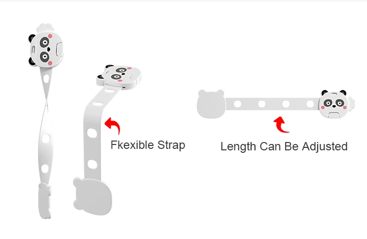 Customized Cute Panda Drawer Lock Adjustable Strap Baby Safety Locks ...