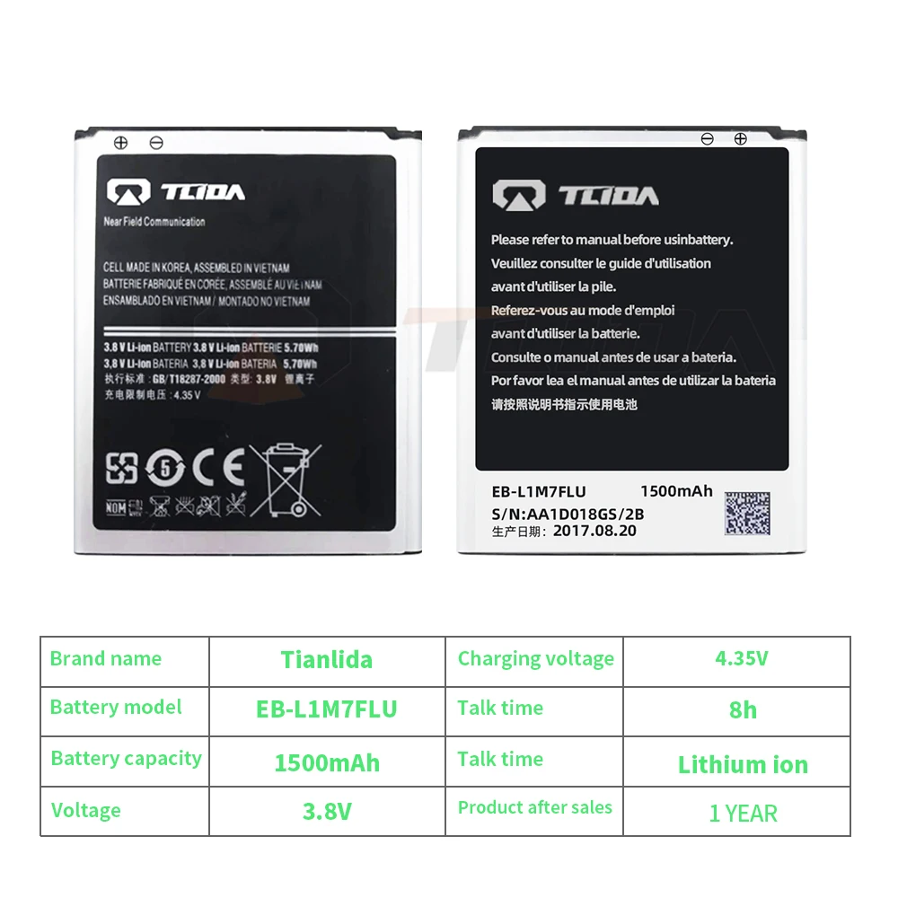 Original Battery Eb-l1m7flu Eb-f1m7flu For Samsung Galaxy S3 Mini Gt ...