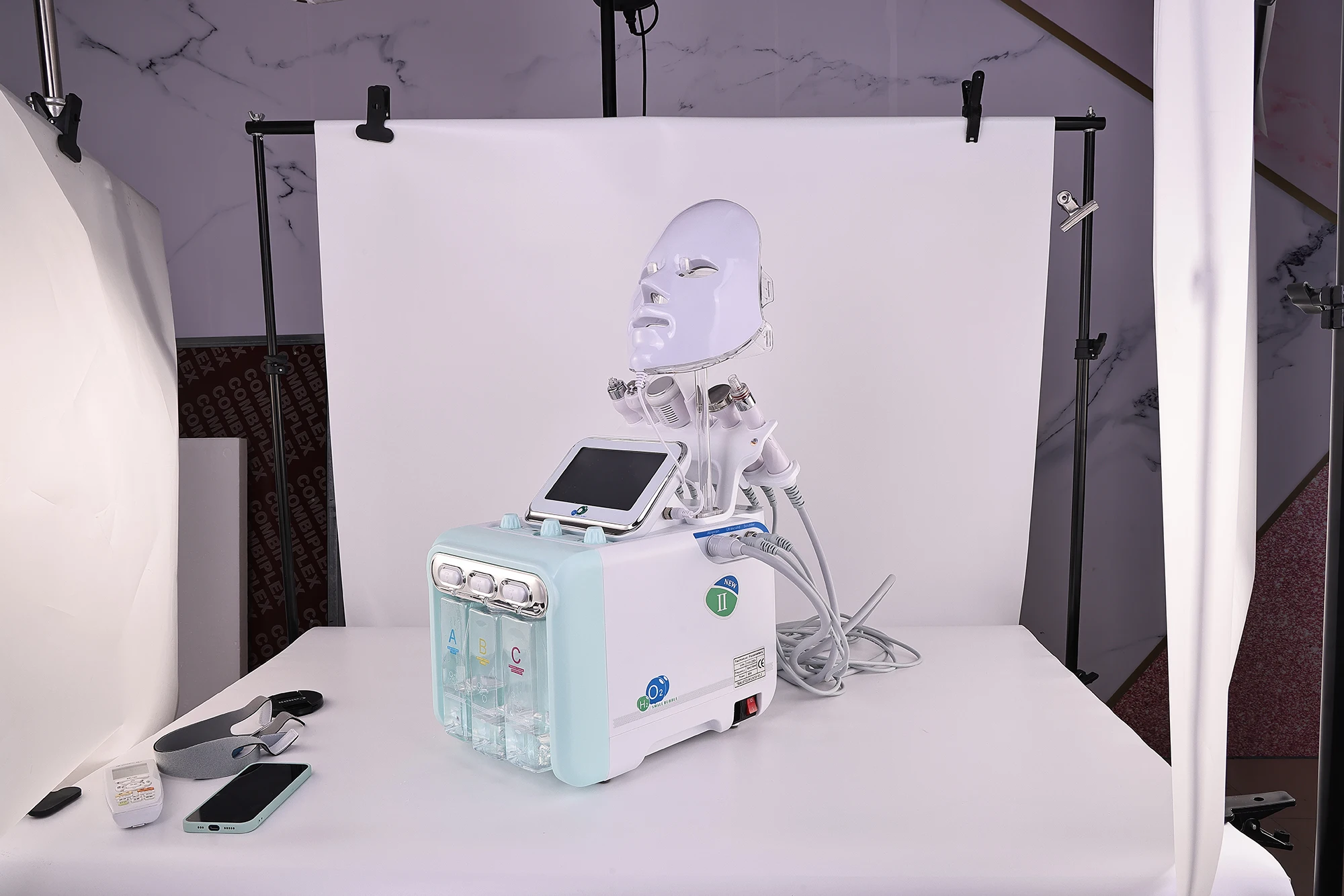 H2O2 Hydro Water Jet Peel Hydrodermabrasion Device 7 En 1 Facial ...