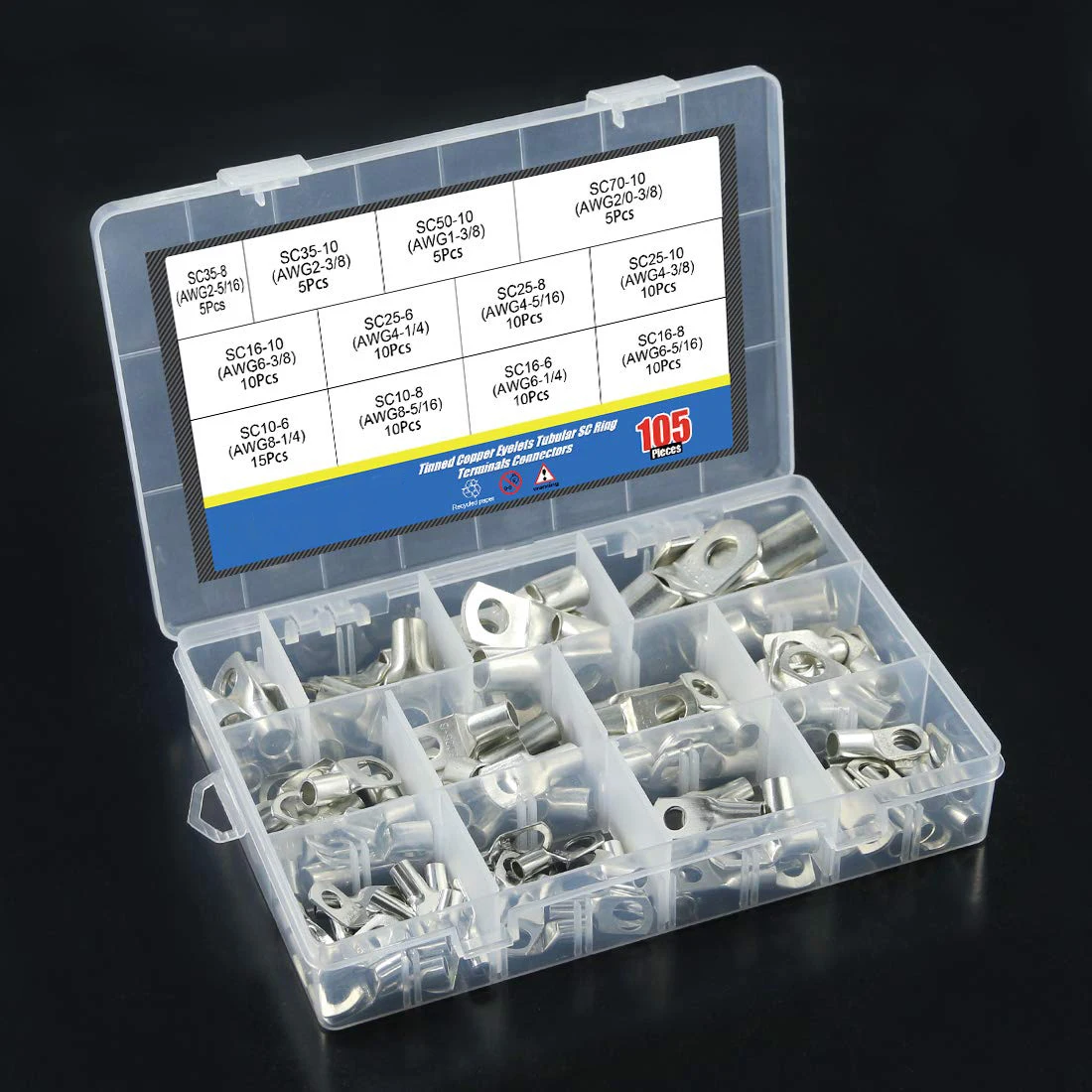 Eyelets Tubular Ring Electrical Terminals Cold Battery Cable Ends ...