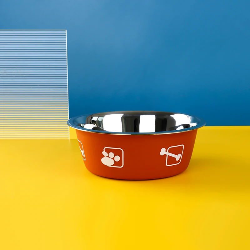 Double Layer Pet Bowl Dog Bowl Quality Non-slip Stainless Steel Sleeve ...