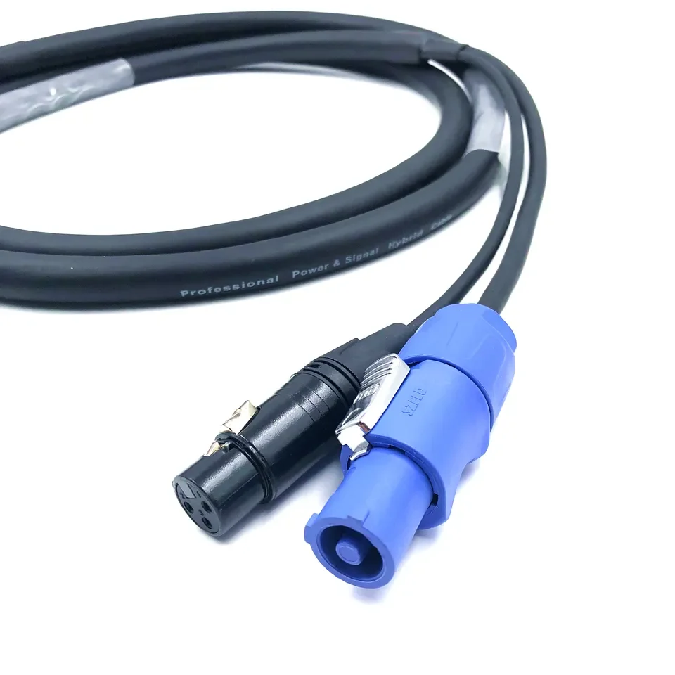 Professional PowerCon Plus 3 Pin DMX Combi Combo Hybrid Cable 1.5m 3 ...