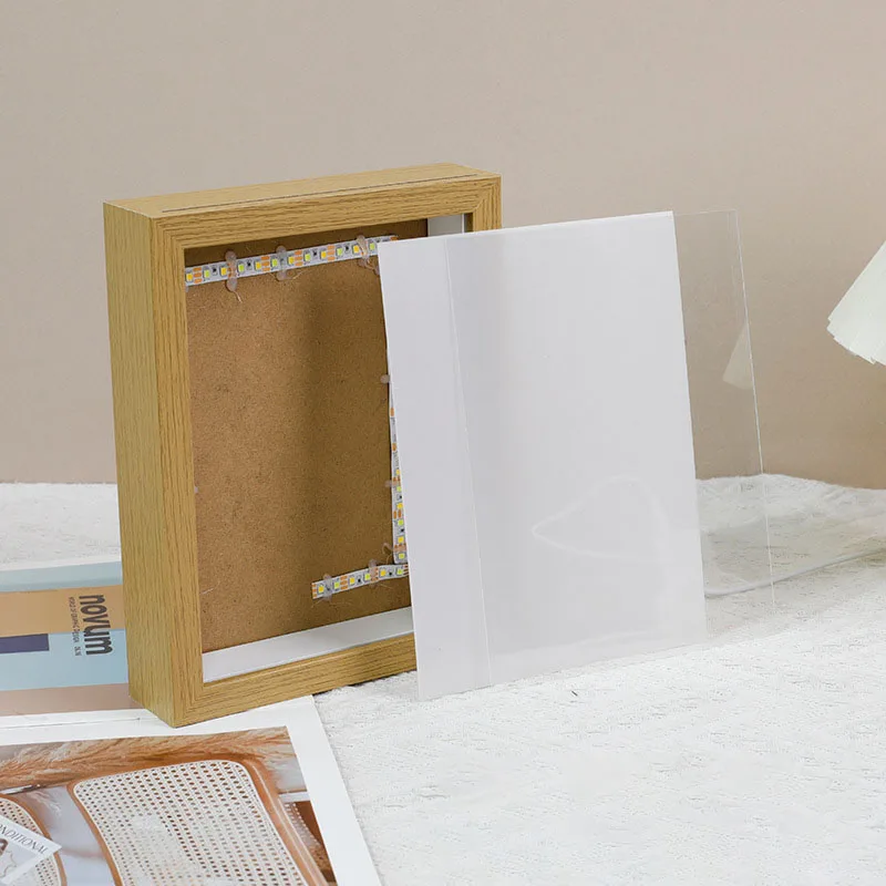 Solid Art Wood Custom Photo Desk Mounted Picture Frame Modern Design ...