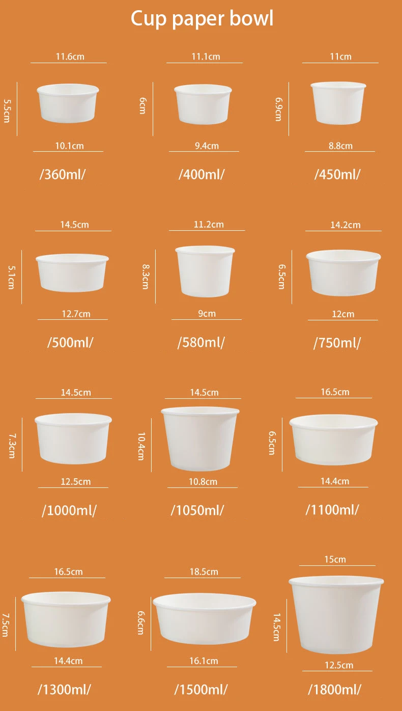 Free Sample Take Away Paper Container Salad Bowls 750ml