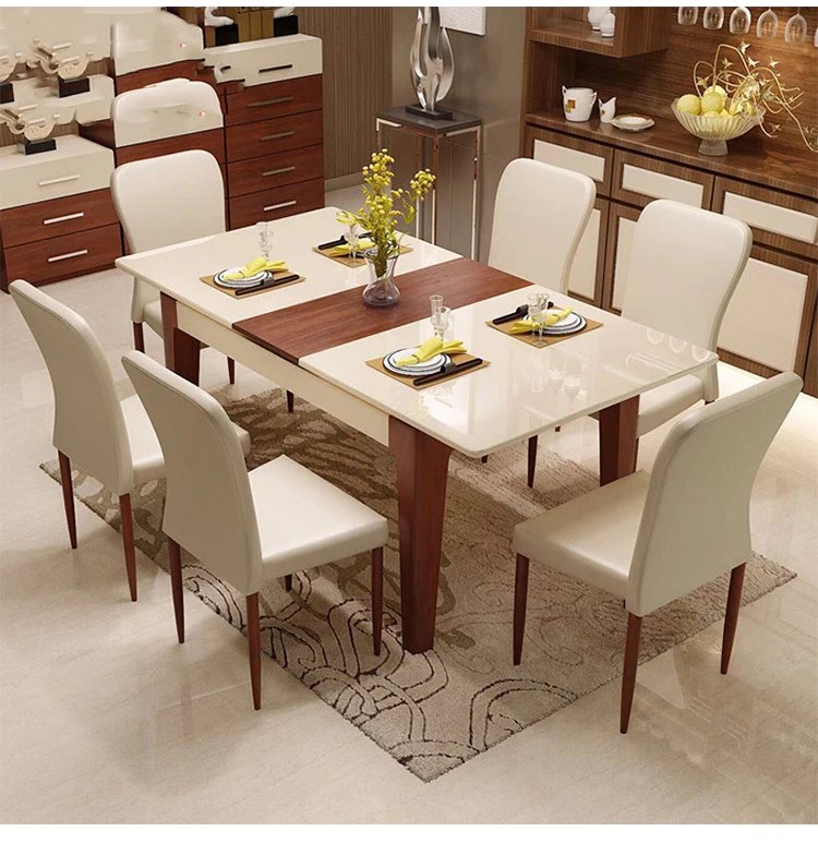 Modern Home Furniture Stainless Steel Marble Dining Table Dinning Room ...
