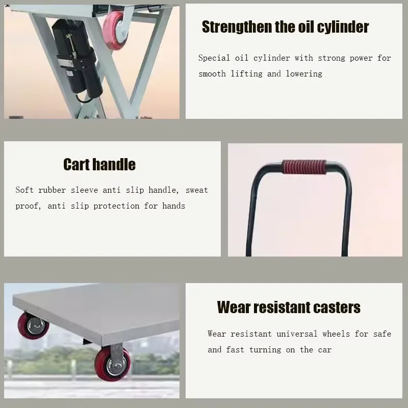 Electric Hydraulic 4-Wheel Lift Table Trolley New Condition Scissor ...