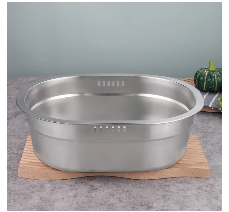 Hongyuan Multi-Purpose Stainless Steel Washing Bowl for Sink Wash ...
