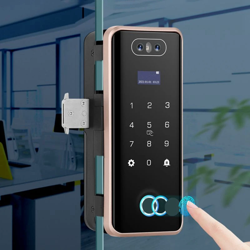 Smart Lock For Glass Door Unlock Ways Fingerprint+face Recognition ...