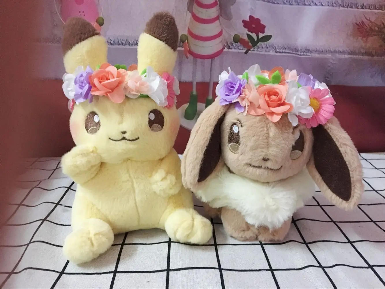 18cm Cartoon Anime Pokemoned Eevee Plush Cosplay Spring Wreath Eevee ...