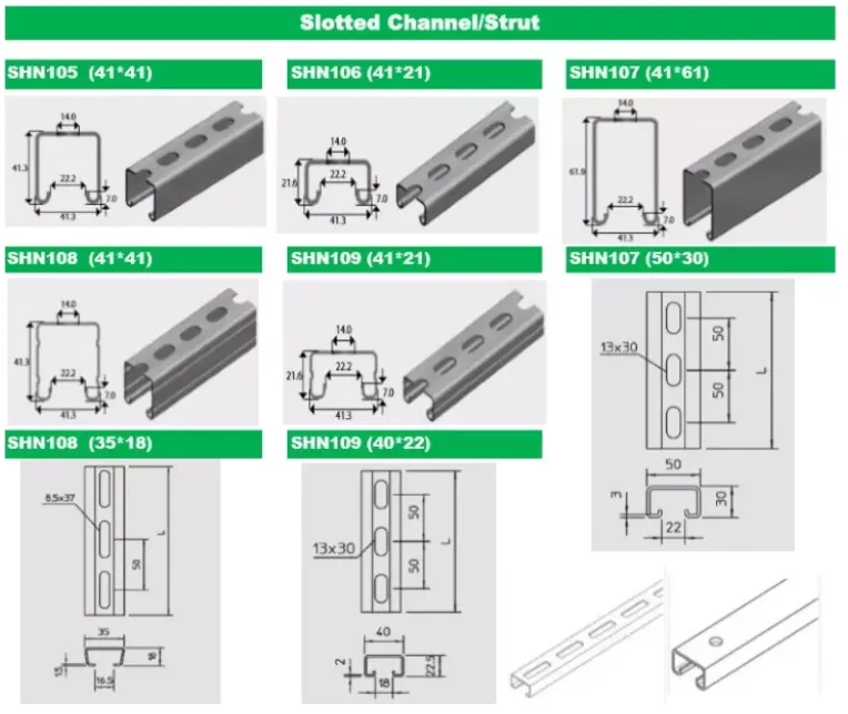 Cold Formed Structural Galvanized Slotted Steel C Channel Bracket Solar ...