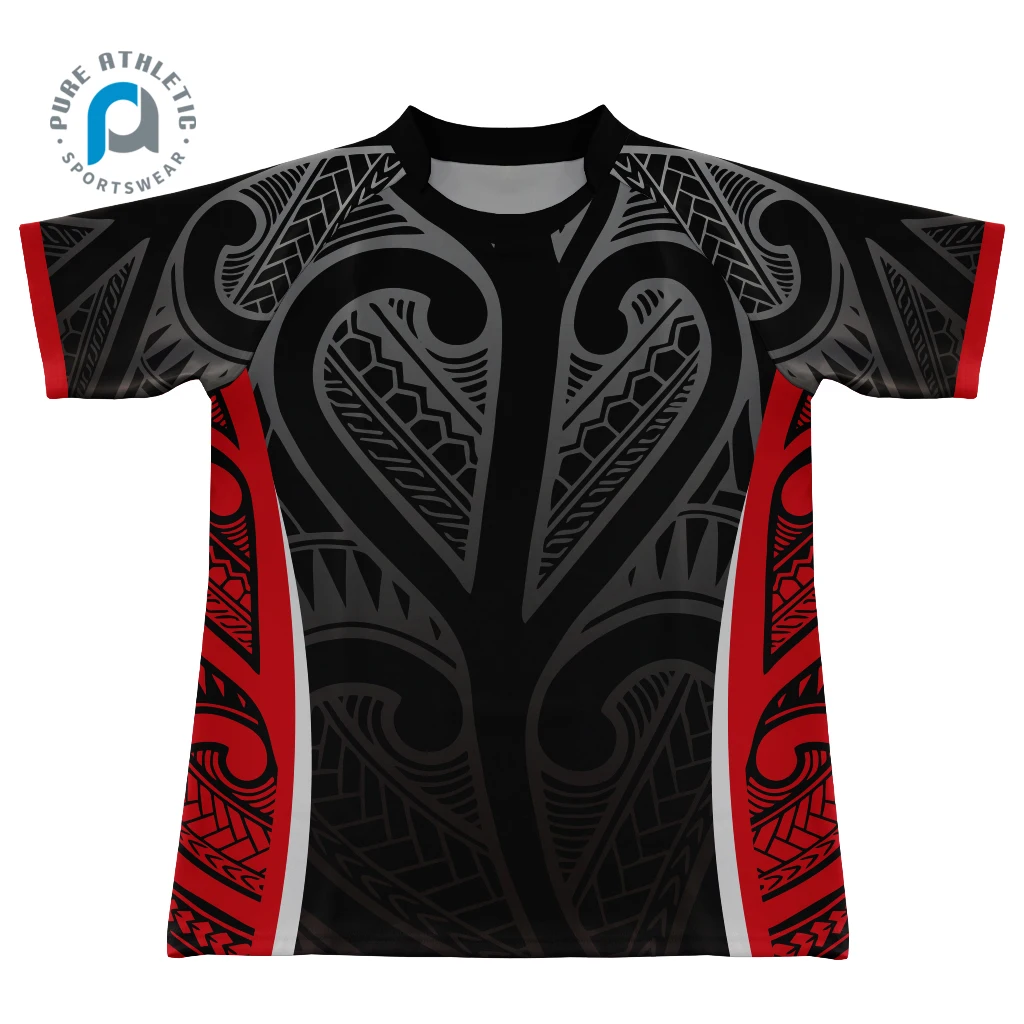 PURE Maori Tribal Sublimated Mens Rugby Jersey Jumper Uniforms Custom ...