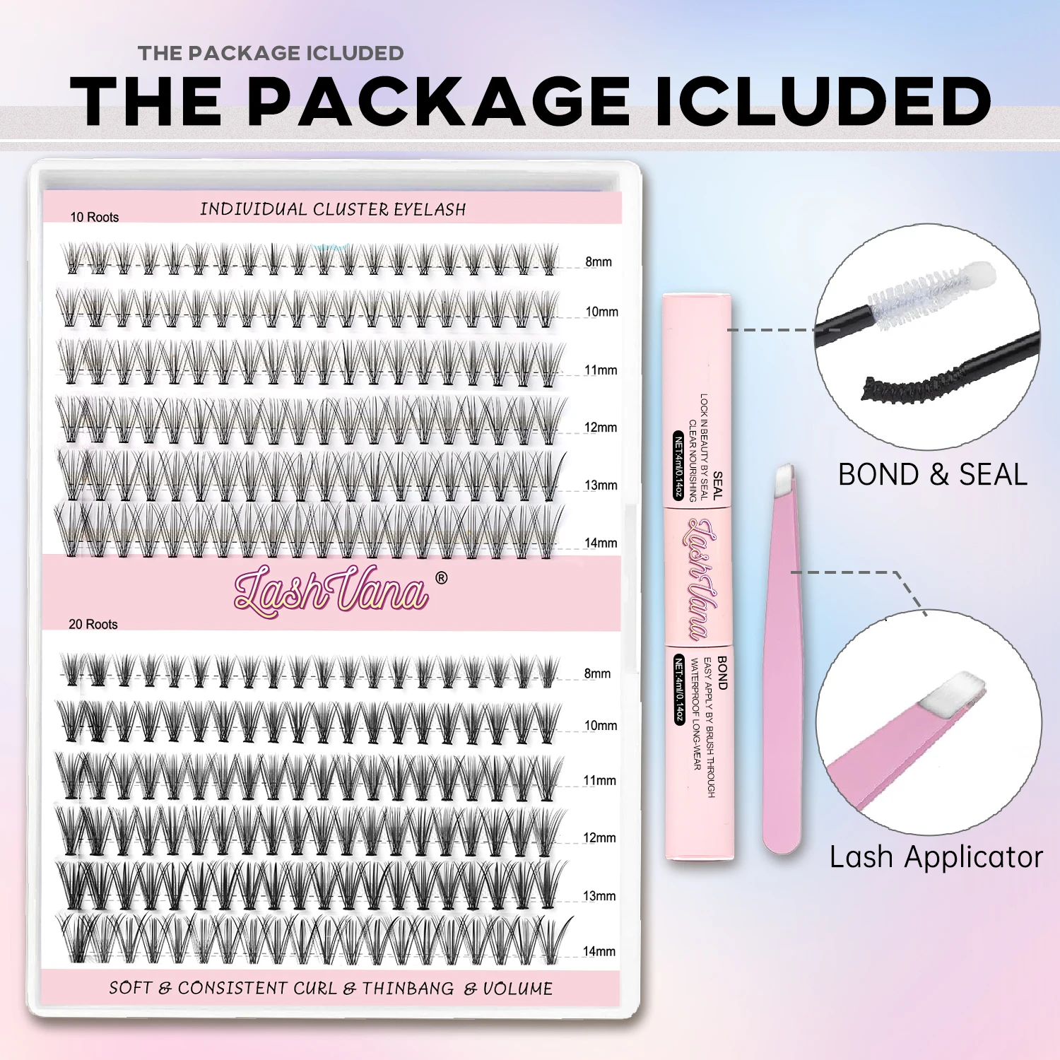 Wholesale Private Label Individual Eyelash Clusters Pre Cut Segmented ...