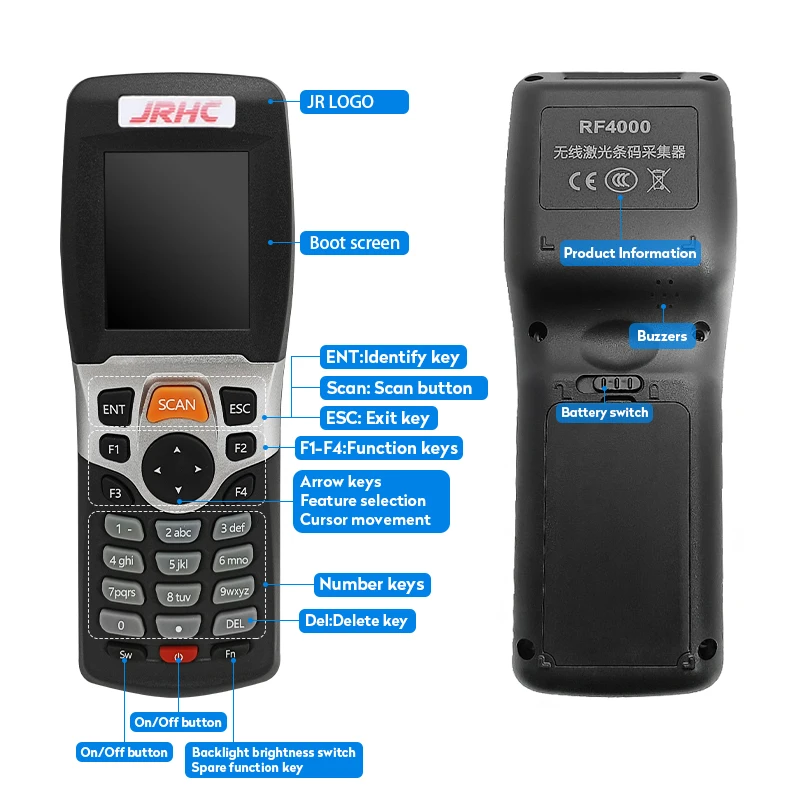 Ruggedized Pda Handheld Terminals Jr Scanners 1d 2d Qr Barcode Data Collectors Code Readers ...