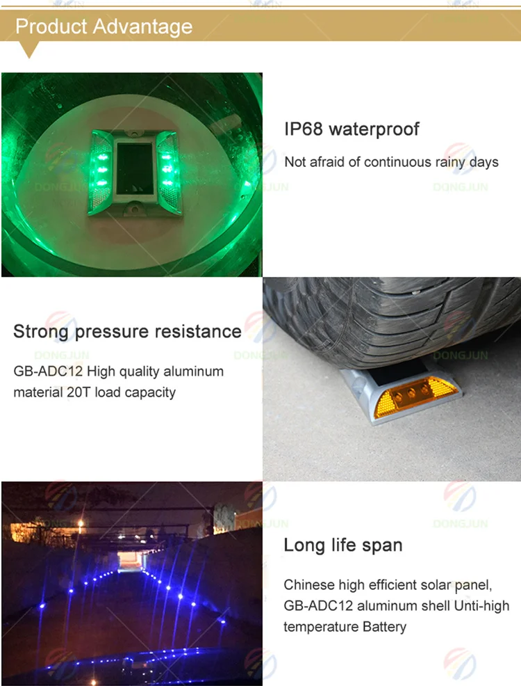 Cats Eyes Road Safety Ip68 Waterproof Solar Cat Eye Flashing Road Stud ...