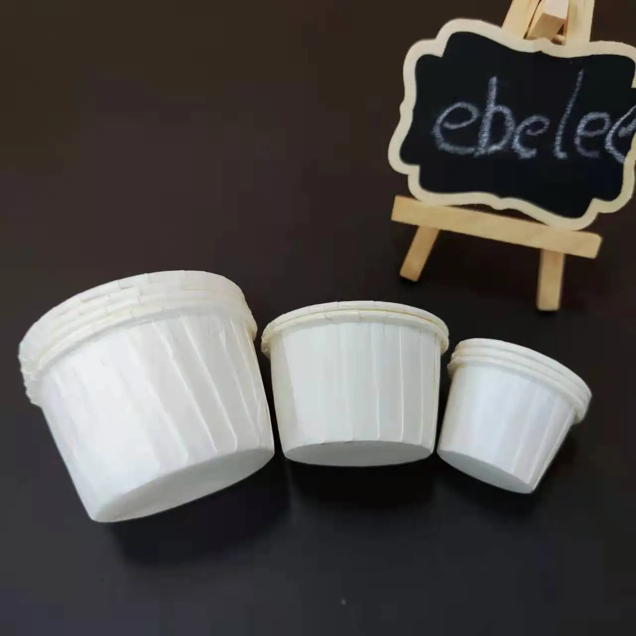 Ebelee White Kraft Paper Souffle Cups - Recyclable & Durable