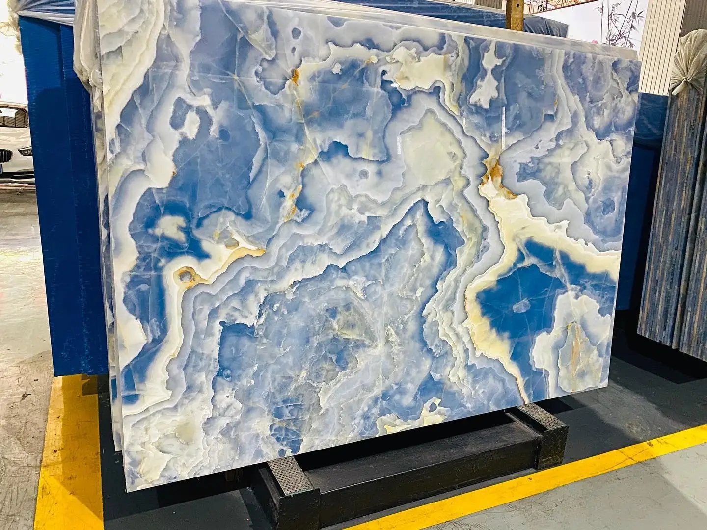 Natural Blue Onyx Marble Price - Translucent Backlit Stone