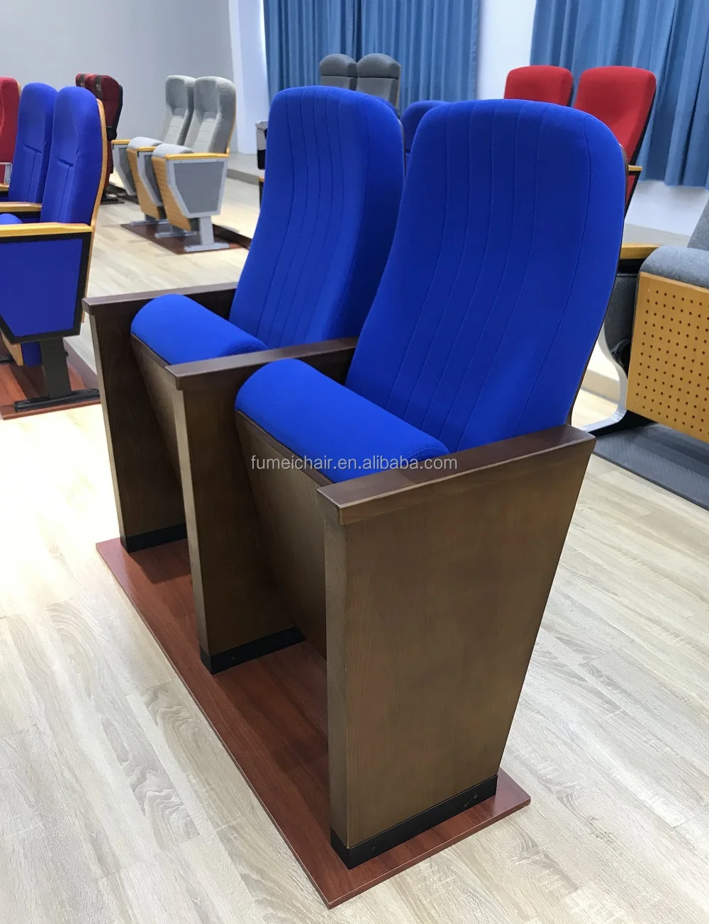 Foshan Modern Wooden Auditorium Connect Chair With Arms - Buy ...