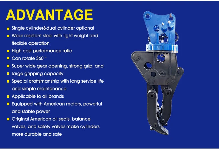 Hydraulic Rotator Stone Wood Rotating Log Grapple For Excavator Tractor ...