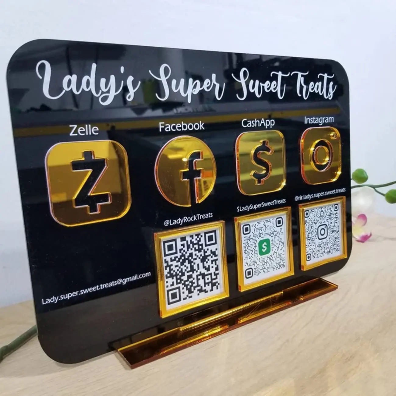 Custom Qr Code Signs Business Logo Personalized Social Media Sign ...