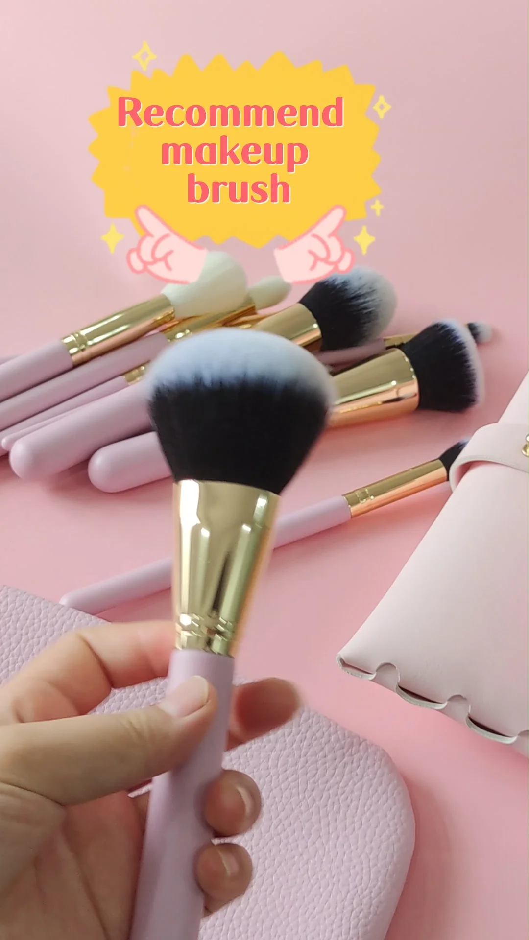 Gracedo Pink Makeup Brushes Private Label Custom Logo Makeup Tools Pink ...