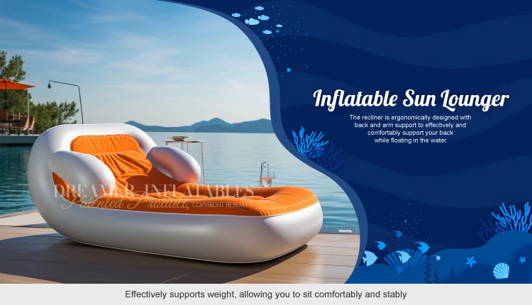 New Design Inflatable Sun Pool Lounger Beach Sunbathing Float Chair ...