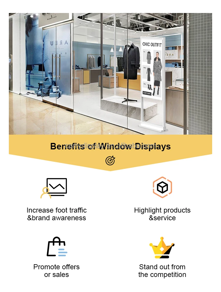 55 Inch Dual Sided High Brightness 3000nits LCD Digital Signage Window ...