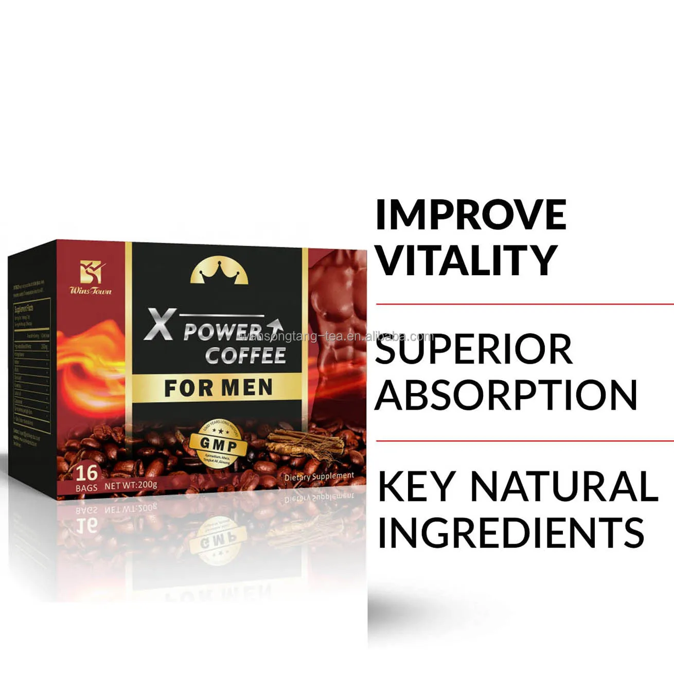 Private Label X-Power Max Energy Maca Black Coffee Powder for Men ...