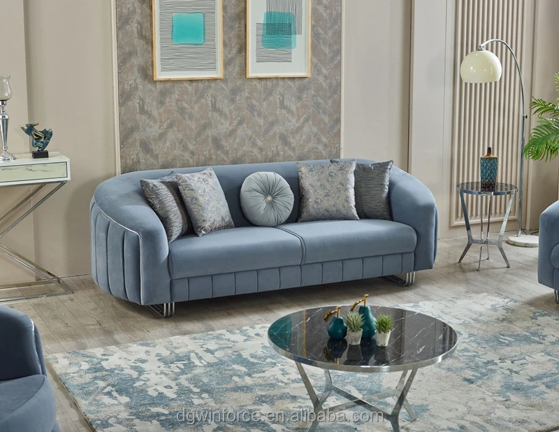 Winforce 2024 Modern Luxury Living Room Stainless Steel Lounge Sofa 3 ...