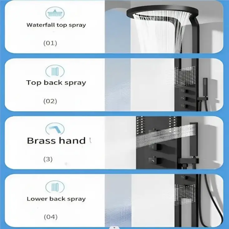 Empolo Wholesale Luxury Modern Black Bathroom Shower Set