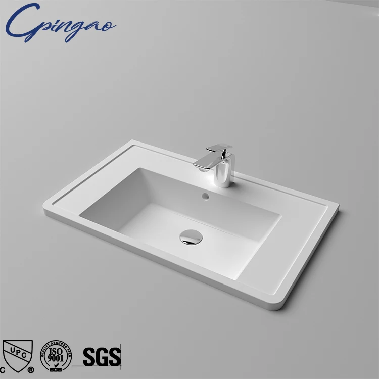 CPG Solid Surface Sink Basin Artificial Stone Wall hang Sink Bathroom Washing Cabinet Basin Sink ...