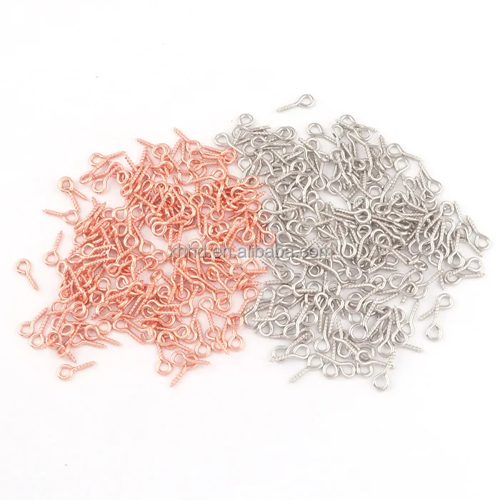 Eyelets Screw Threaded Clasps Hooks Silver/Rose Gold Small Tiny Mini ...