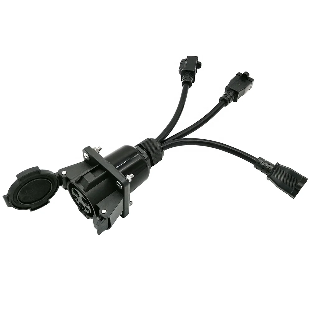 SAE J1772 EV Charging Socket Inlet to NEMA 5-15 socket * 3 Portable EV ...