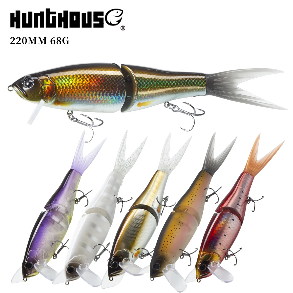 High Quality 3d Eyes Wobbler Hard Lure Swimbait Artificial Bait 220mm 68g Floating Multi Jointed ...