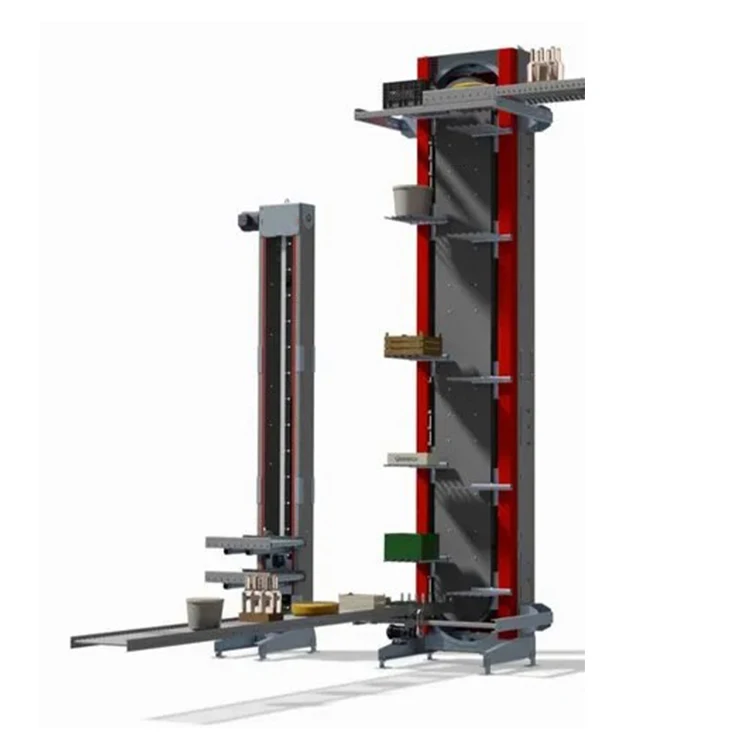 High Quality Logistic Industry Rotative Vertical Lifter Conveyor with Fork
