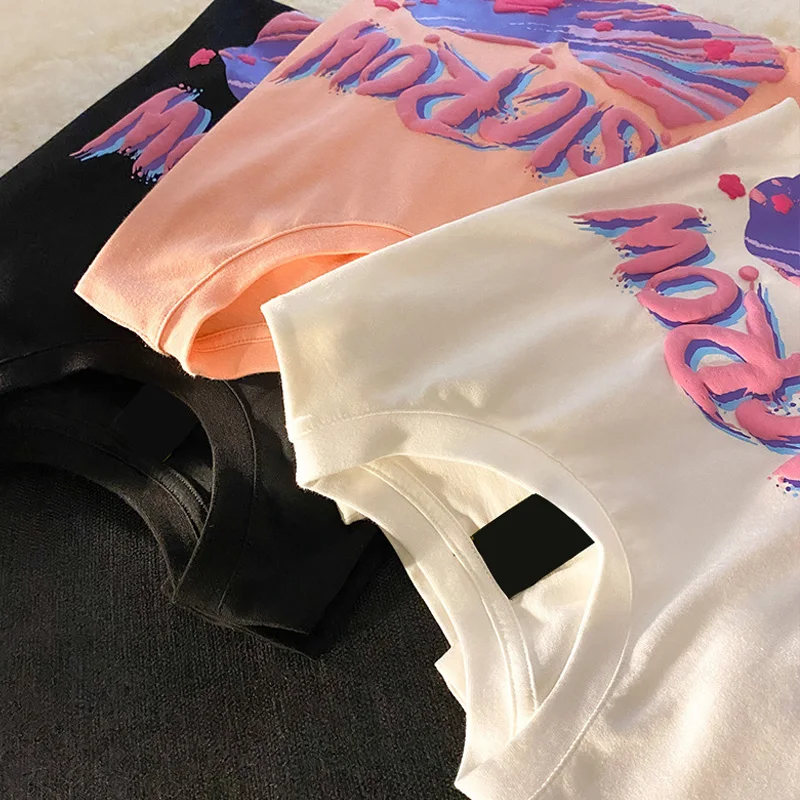 Custom 3d Puff Print Streetwear Heavy Cotton T Shirt Heavyweight ...